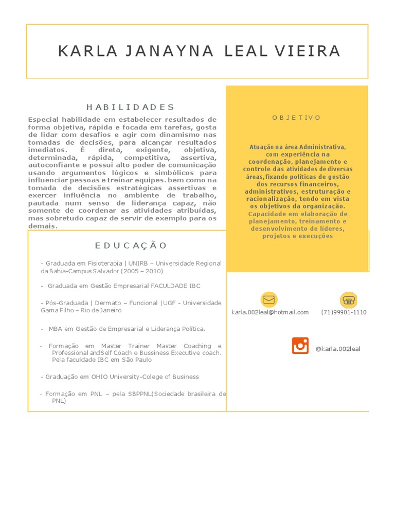 CV Karla 2021 3 DEFINITIVO | PDF | Fisioterapia | São Paulo