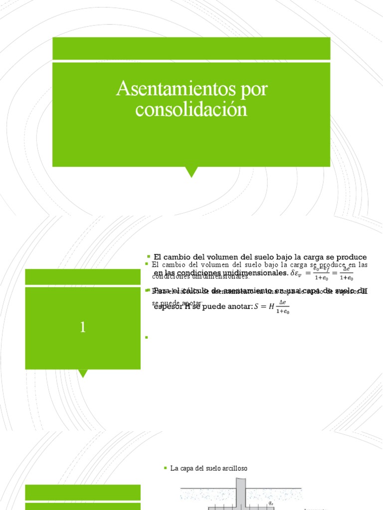 Asentamientos Por Consolidación Clase 1 Grupo 2 | PDF | Física Aplicada ...