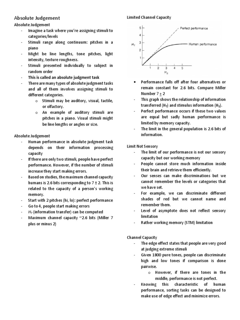 Absolute Judgement | PDF | Stimulus (Physiology) | Perception