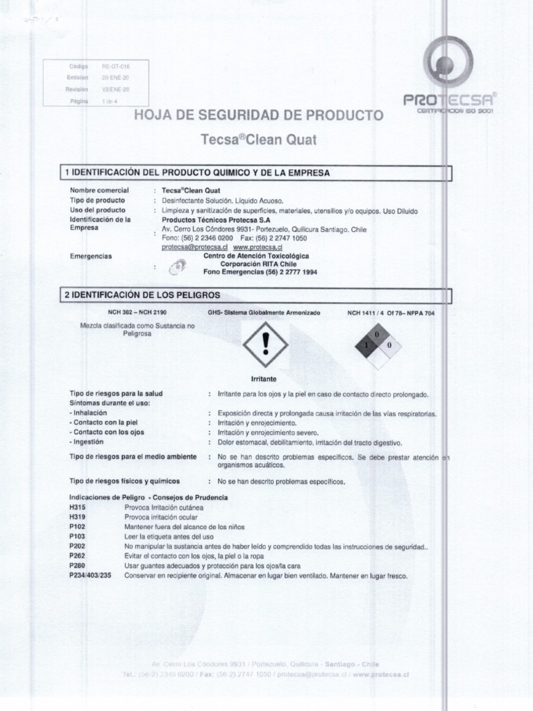 HDS Tecsa Clean Quat | PDF