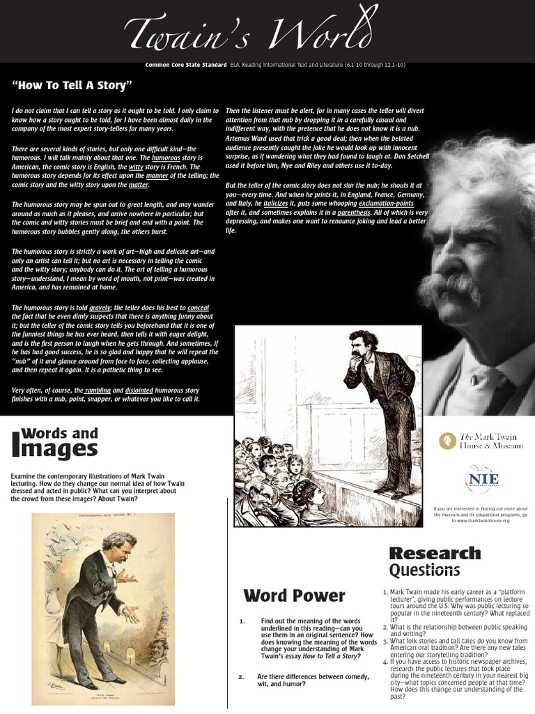 Story Teller | PDF | Storytelling | Mark Twain