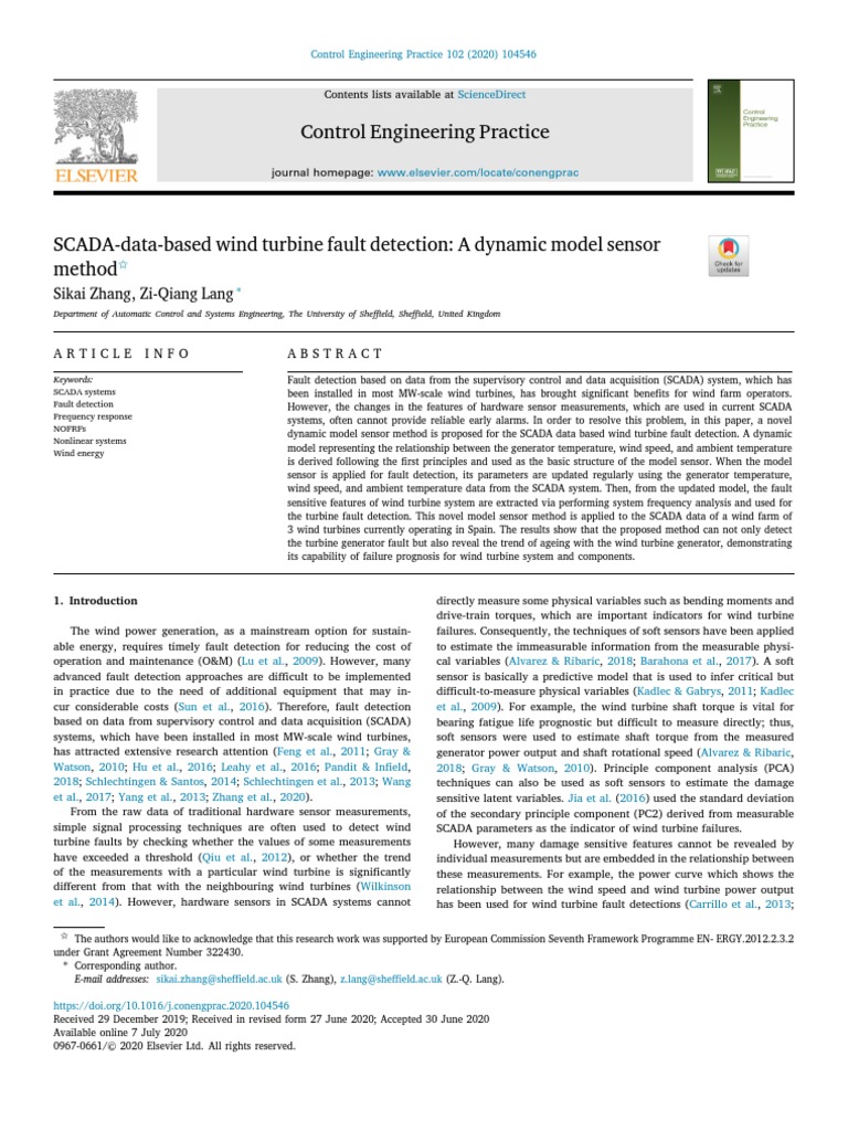 Sikai - CEP - 2020 - SCADA-Data-based Wind Turbine Fault Detection A Dynamic Model Sensor Method ...