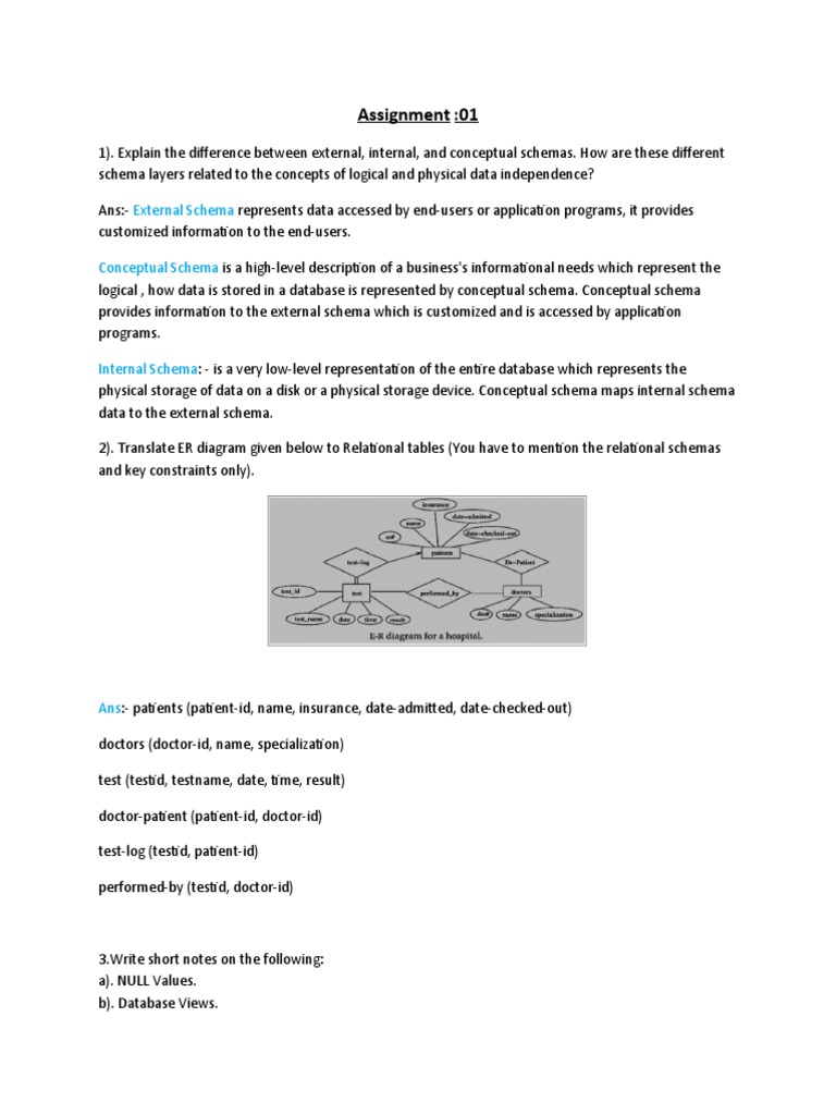 Database Schema Layers and Relationships | PDF | Relational Database | Database Transaction