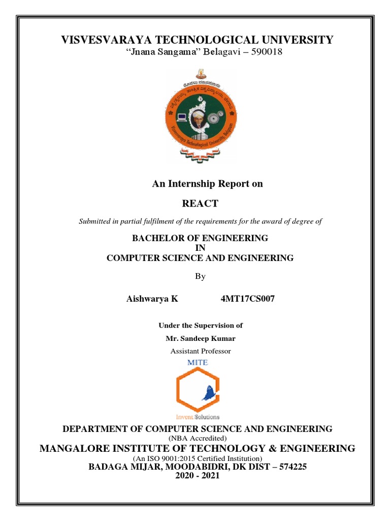 4mt17cs007 Aishwarya K Internship Pdf Representational State Transfer Java Script 