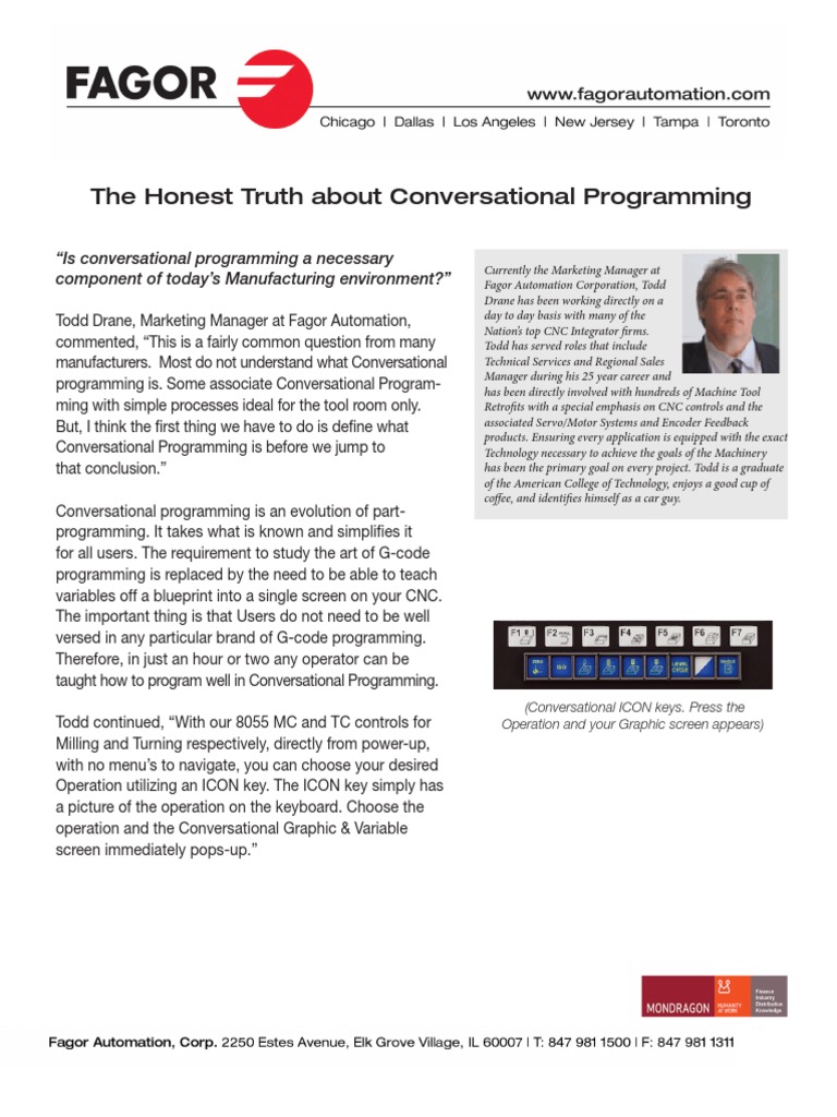 Fagor Whitepaperconversational Programming | PDF | Numerical Control | Computer Programming