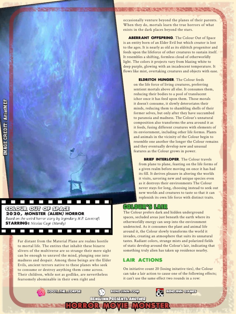 Colour Out of Space: Monster Guide | PDF | Color | Nature