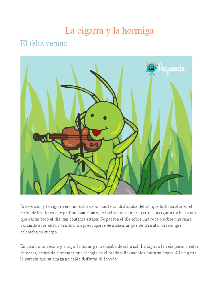 La Cigarra y La Hormiga | PDF | Hormiga | Dom