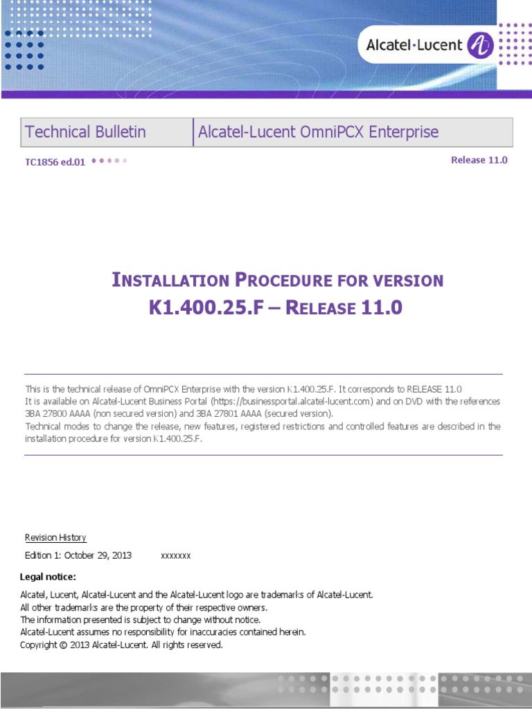Tc1856 Installation Procedure For Version K1.400.25.release11.0 | PDF | Session Initiation ...