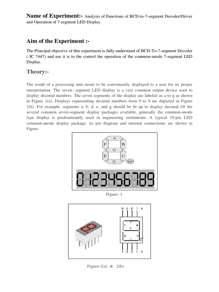 Analysis of Functions of BCD To 7 Segment Decoder | PDF | Information ...