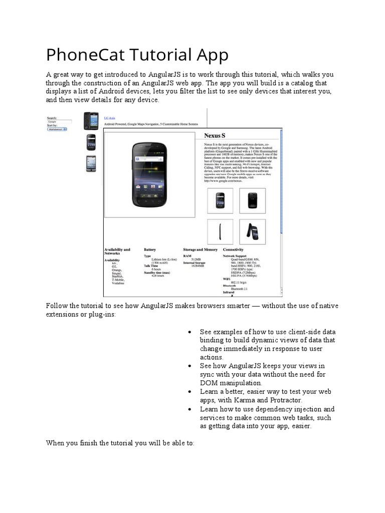 Phonecat Tutorial App | PDF | Angular Js | Web Application