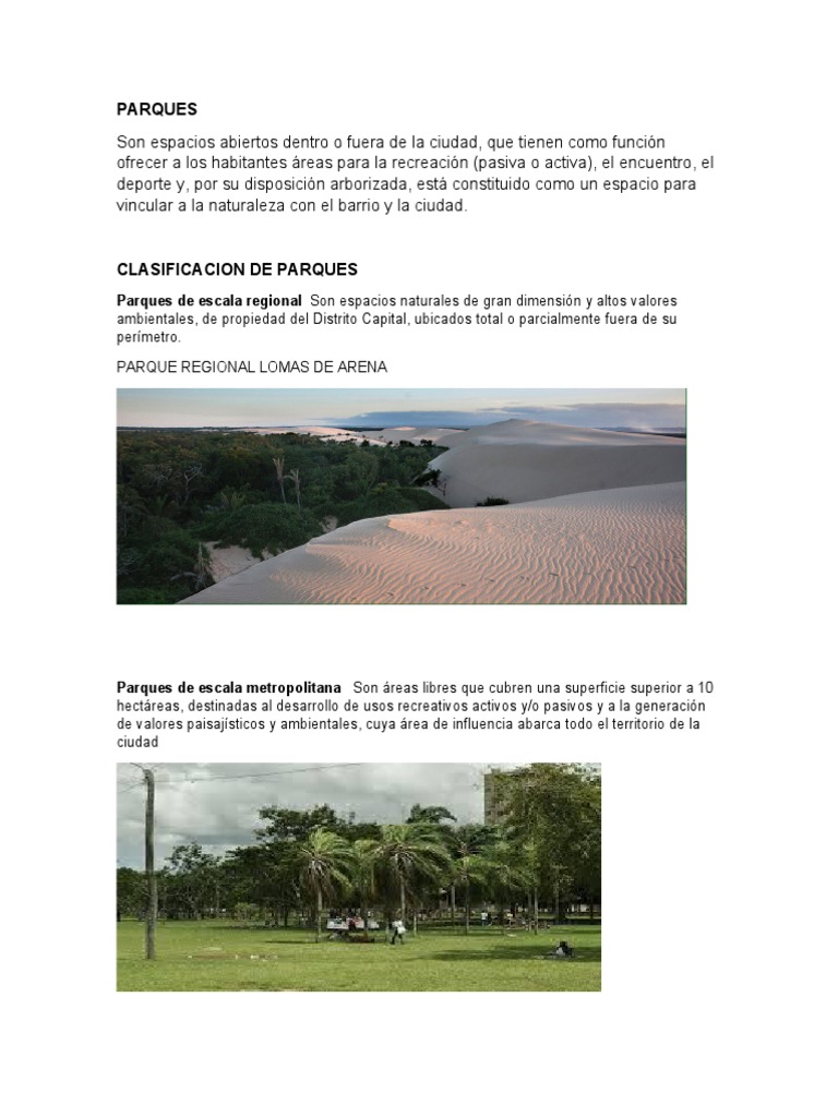 Tipos de Parque | PDF