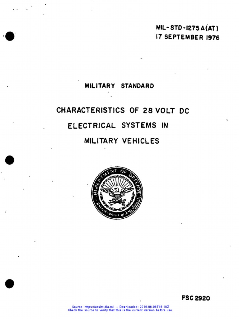 Mil STD 1275a | PDF | Metrology | Physical Quantities