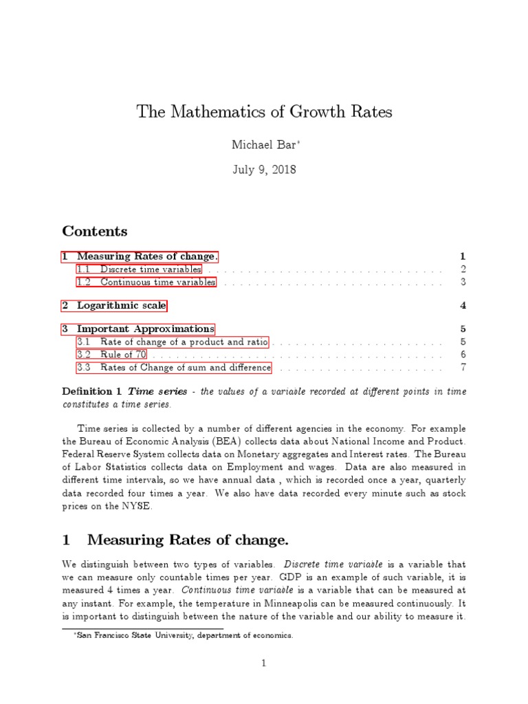 Mathematic of Growth Rates | PDF | Time Series | Discrete Time And ...