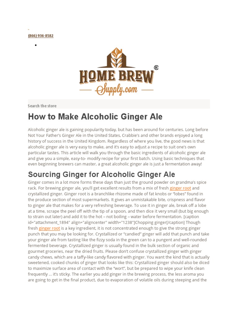 Make Alcoholic Ginger Ale Guide | PDF | Brewing | Ginger