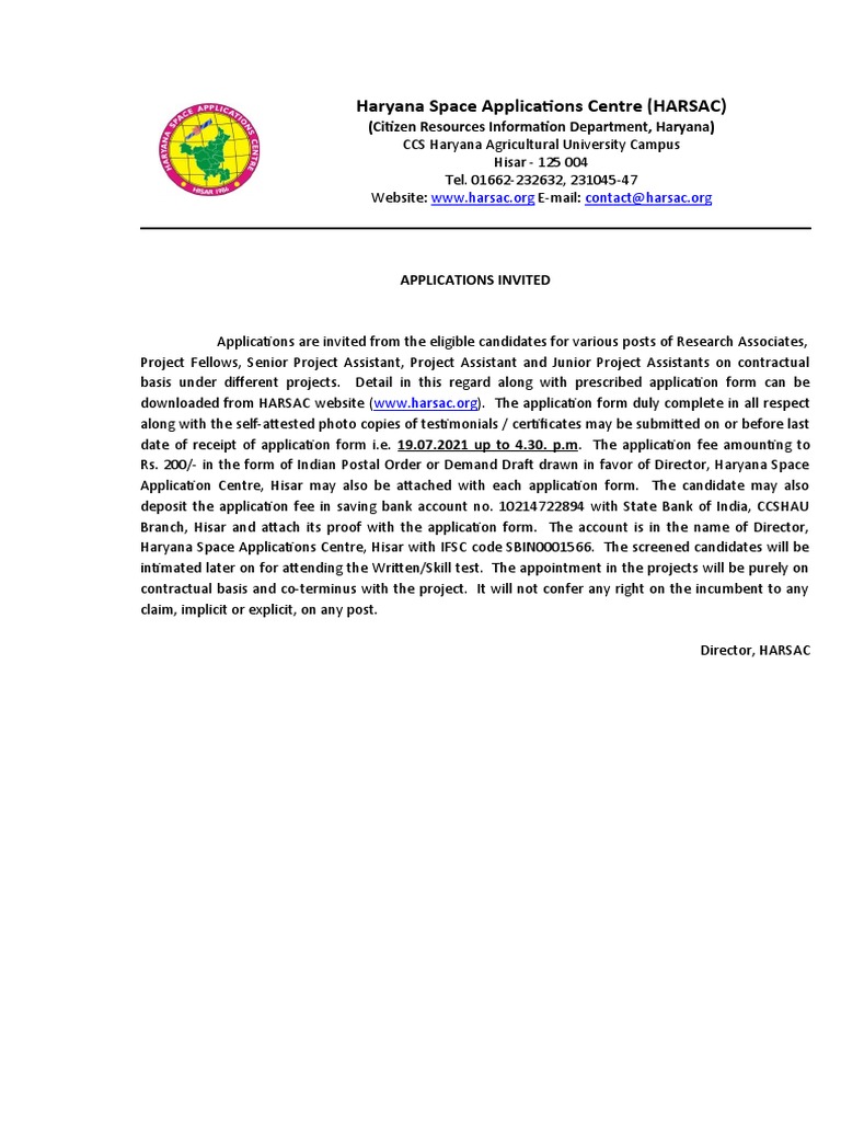 Haryana Space Applications Centre (HARSAC) : (Citizen Resources ...