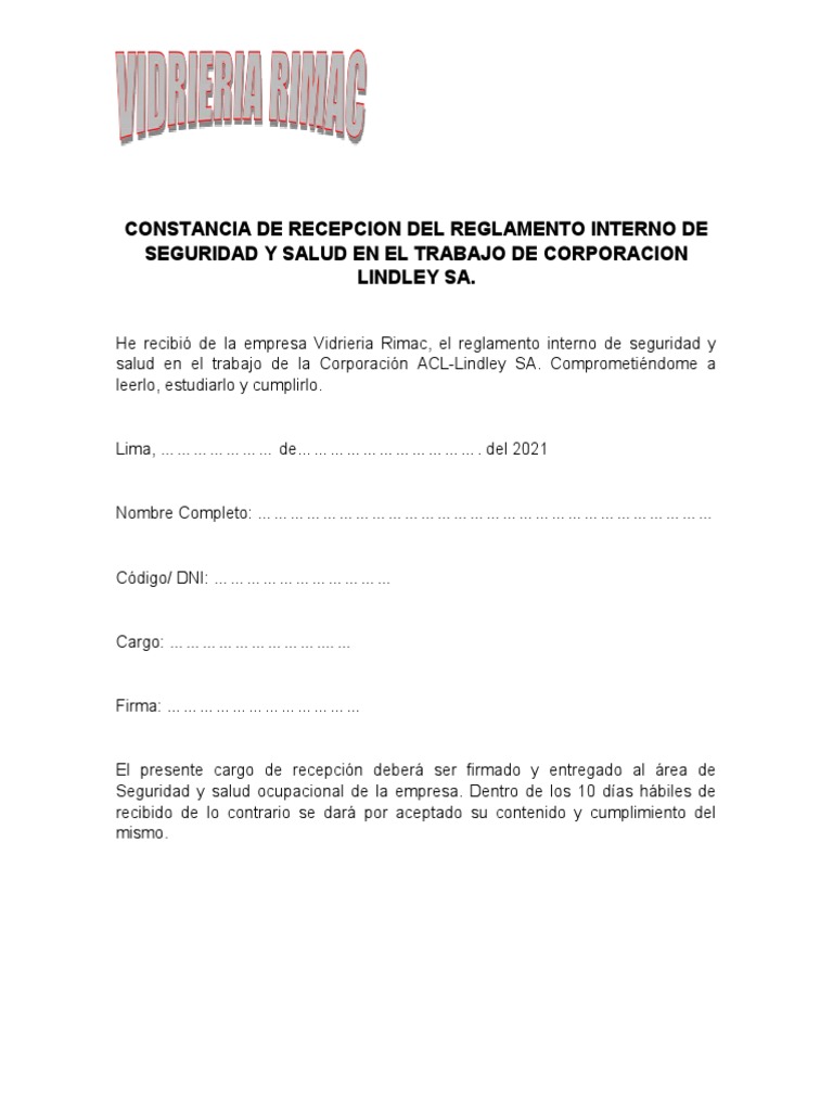 Constancia de Recepcion Del Risst Acl | PDF | Finanzas y dinero | Derecho