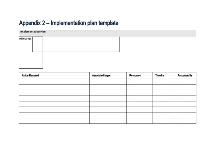 Appendix 2 Implementation Plan Template | PDF