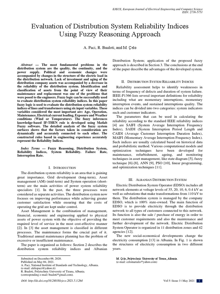 264-Article Text-1222-1-10-20210504 | PDF | Fuzzy Logic | Reliability ...