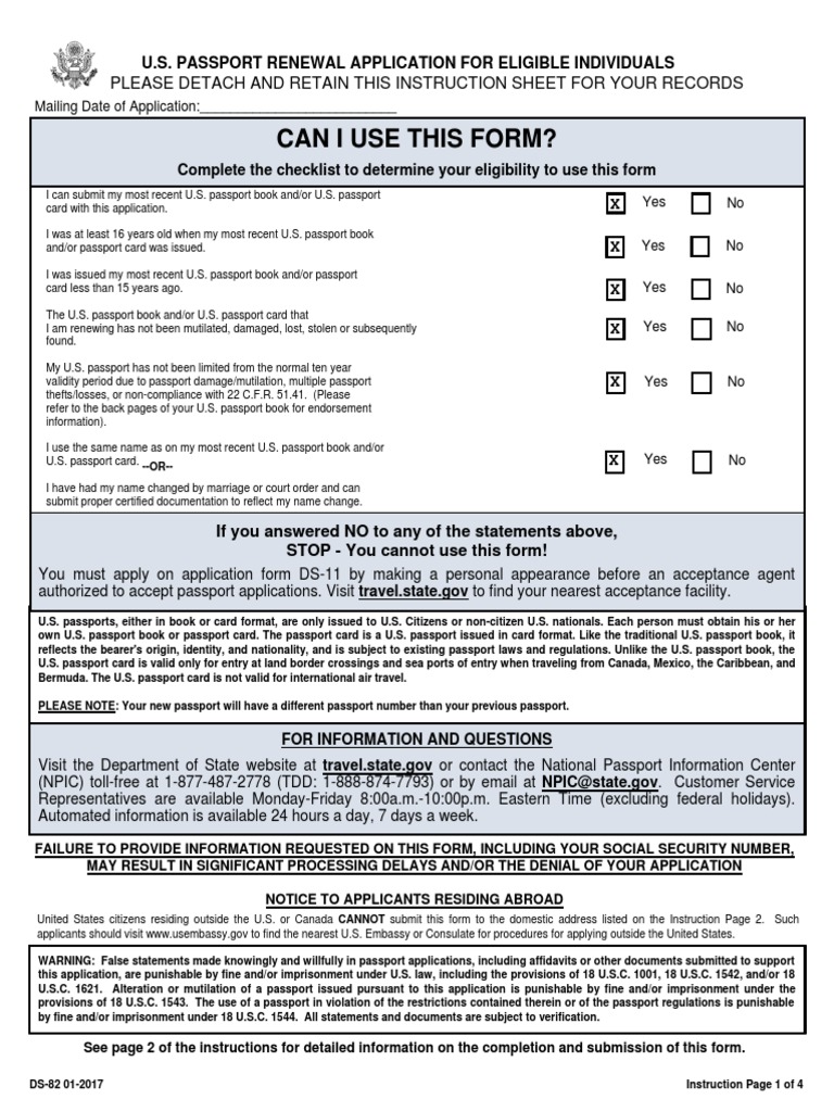 Can I Use This Form?: Please Detach and Retain This Instruction Sheet ...