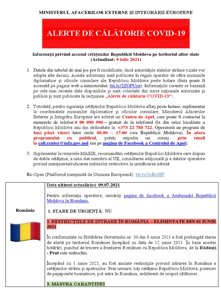 Alerte de Calatorie 09 07 2021 | PDF