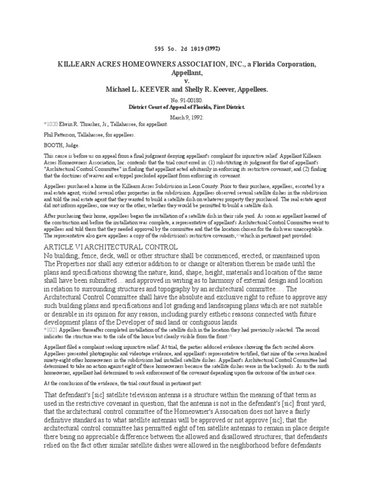 Selective Enforcement Defense (Case #1) | PDF | Estoppel | Covenant (Law)