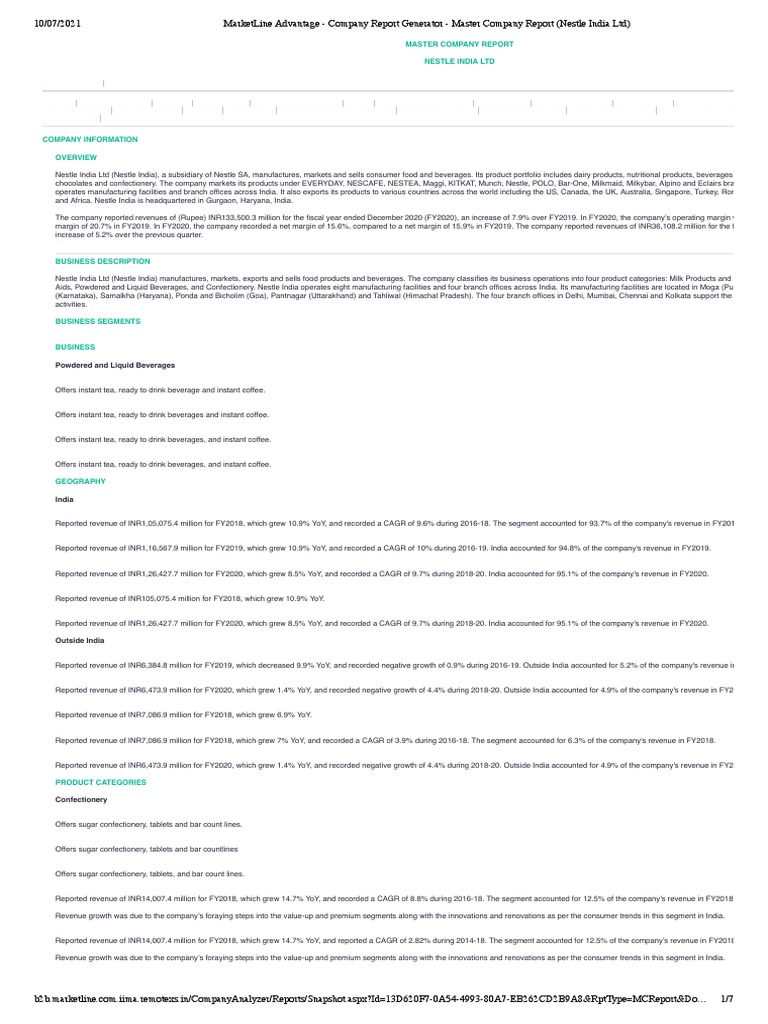 MarketLine Advantage - Company Report Generator - Master Company Report ...