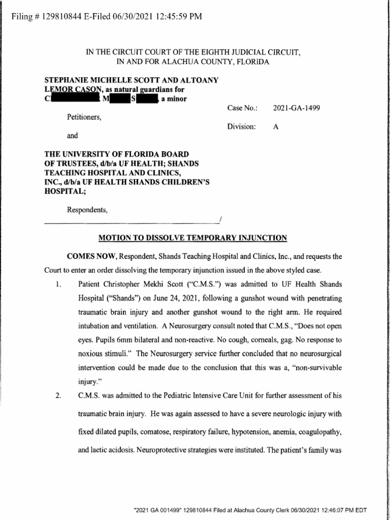 Motion To Dissolve Temporary Injunction | PDF