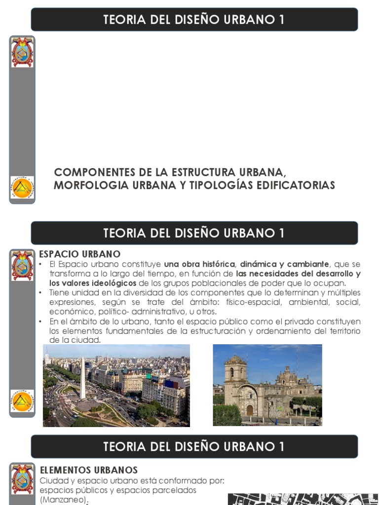 Componentes De La Estructura Urbana Pdf Diseño Urbano área Urbana