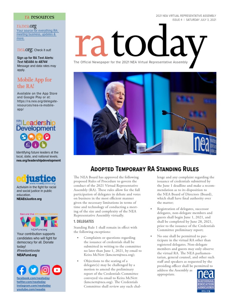 NEA's Ra Today, Issue 4, July 3, 2021 | PDF | Constitutional Amendment ...