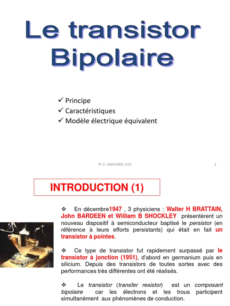 Types de transistors et fonctionnement | PDF | Transistor bipolaire ...