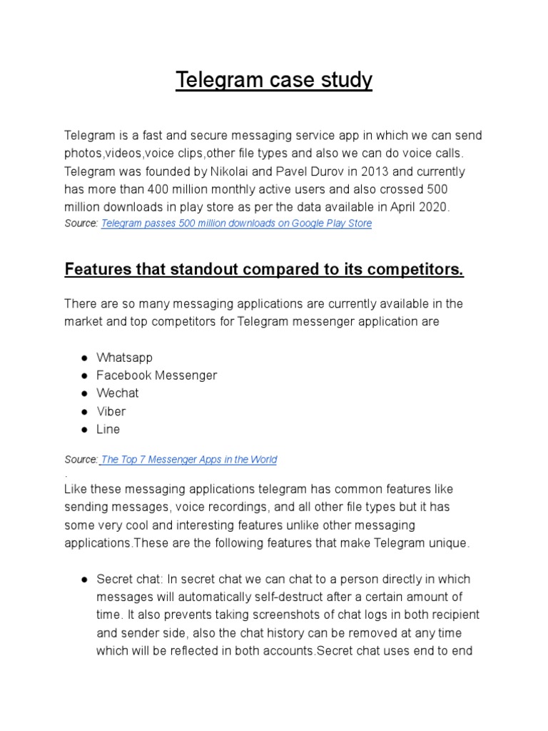 Telegram Case Study | PDF | Online Services | Internet