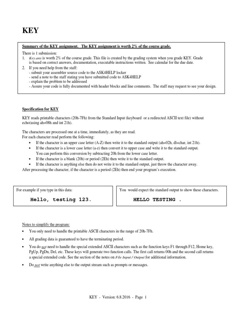 Hello, Testing 123. Hello Testing .: Summary of The KEY Assignment. The ...