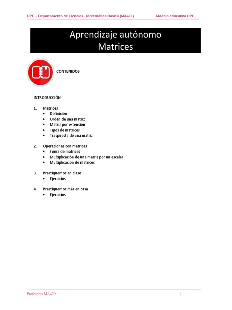 Sesión 3.3 Matrices | PDF | Matriz (Matemáticas) | Multiplicación
