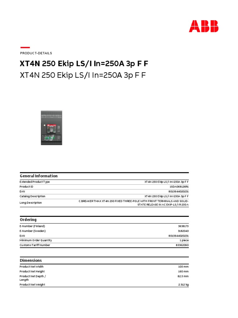 Circuit Breaker Specs for Engineers | PDF | Electrical Equipment | Electricity