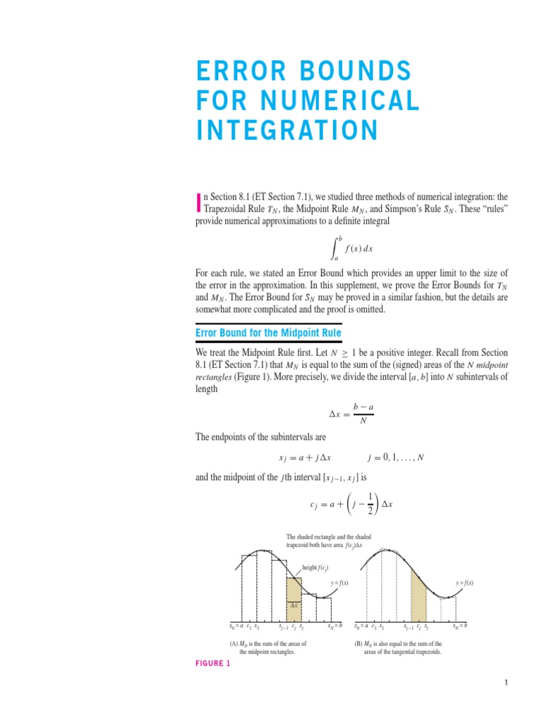 Errorbounds Fornumerical Integration: Error Bound For The Midpoint Rule | PDF | Interval ...