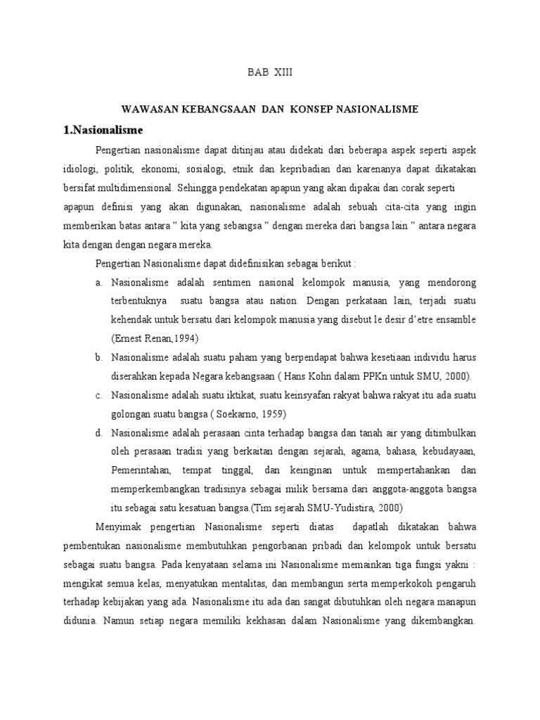 Bab Xiii Wawasan Kebangsaan | PDF | Politik