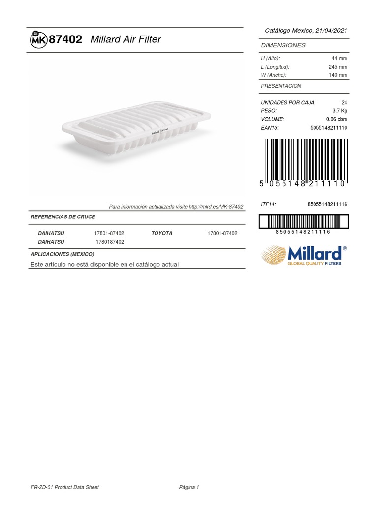 MK-87402 Mexico Datasheet | PDF