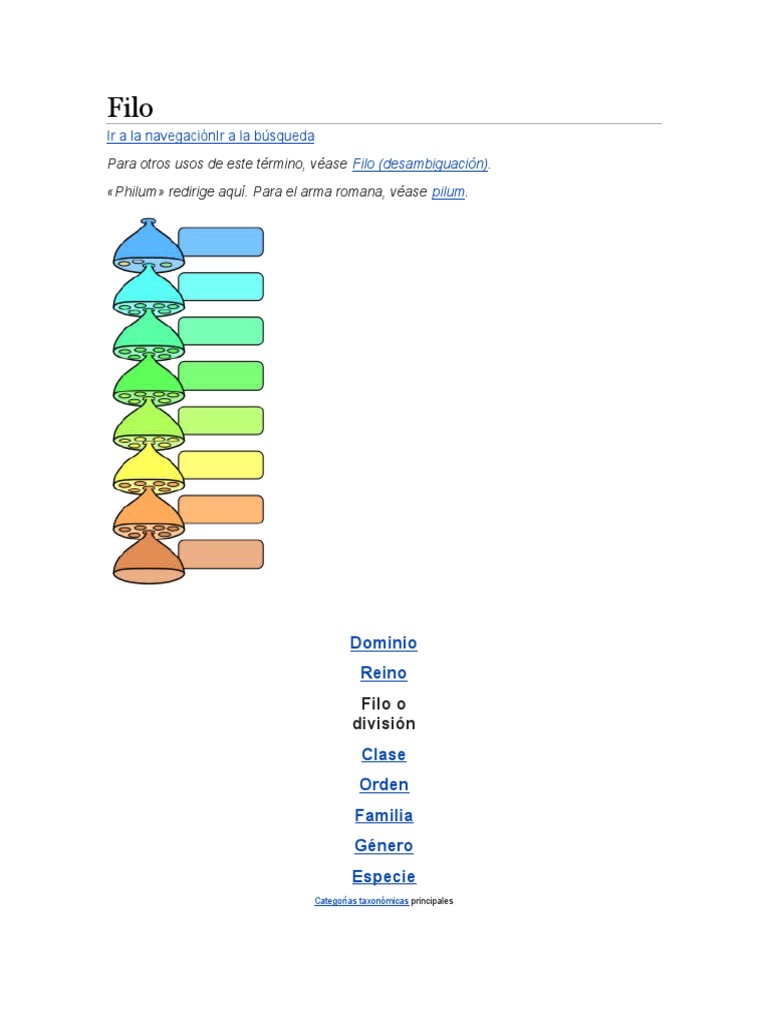 Filo | PDF | Plantas | Taxonomía (biología)