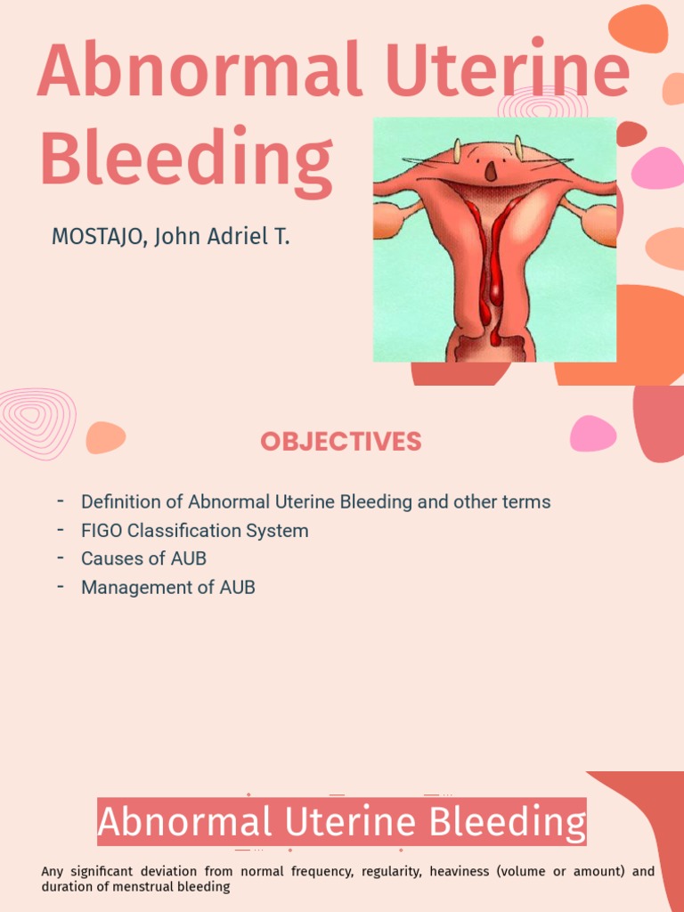 Classification and Management of Abnormal Uterine Bleeding | PDF ...