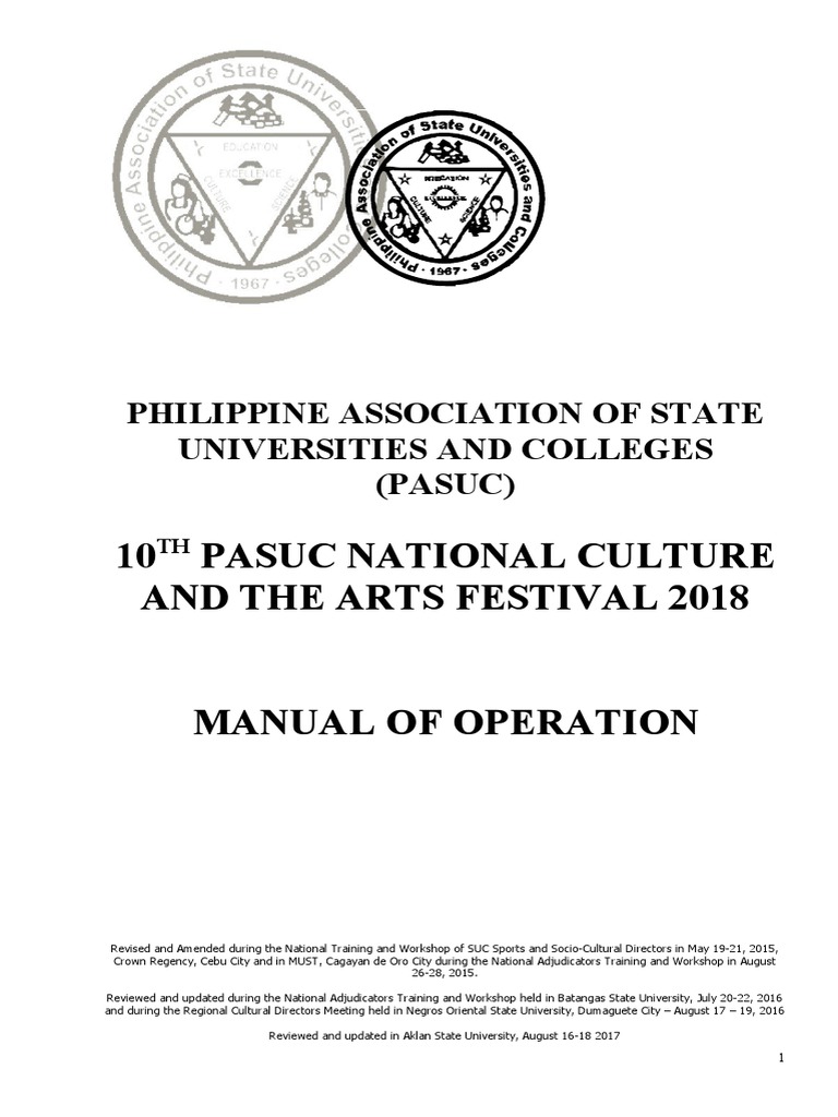 10 Pasuc National Culture and The Arts Festival 2018: Philippine ...