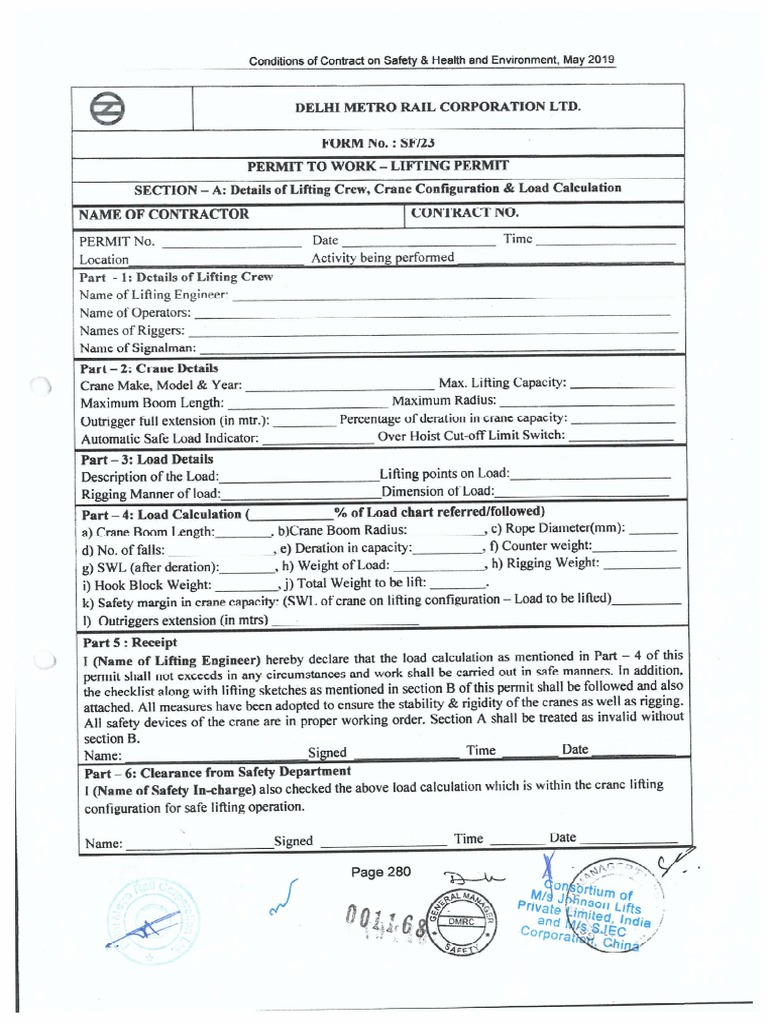 Lifting Permit | PDF