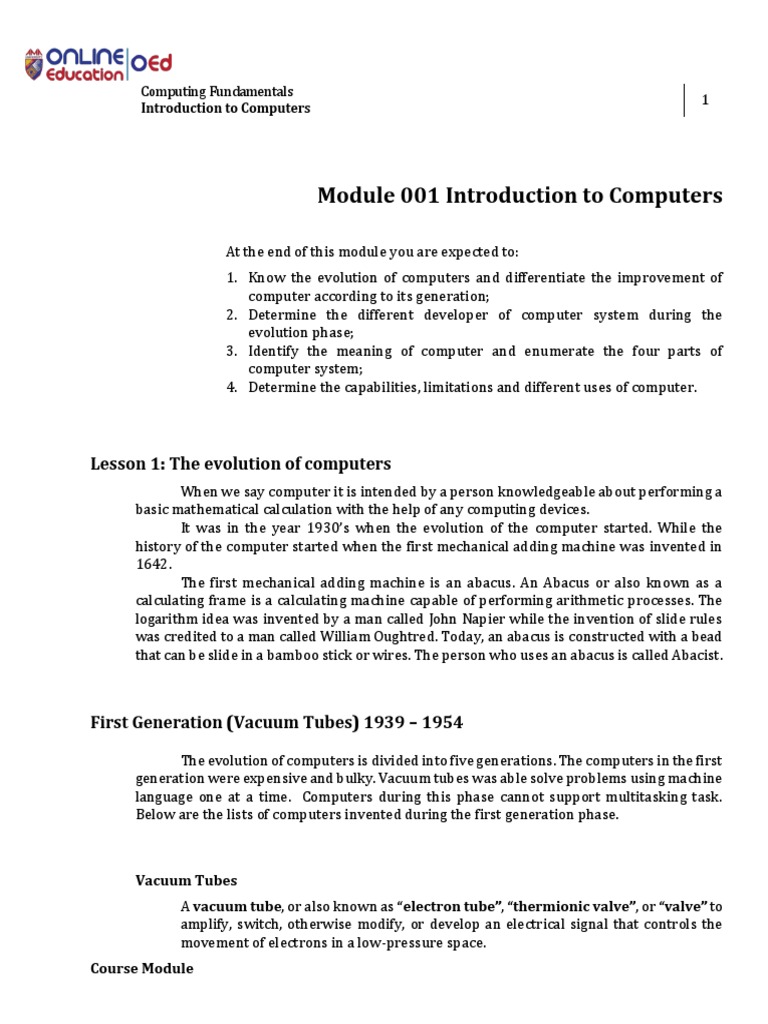 Week 1 - Introduction To Computers | PDF | Computer Data Storage | Central Processing Unit