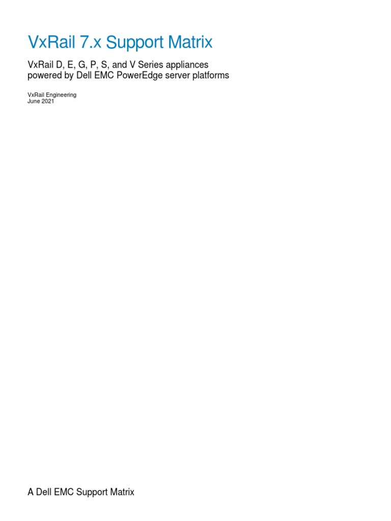Vxrail 7-0-x Support-Matrix A13 | PDF | Matrix (Mathematics) | Computer Architecture