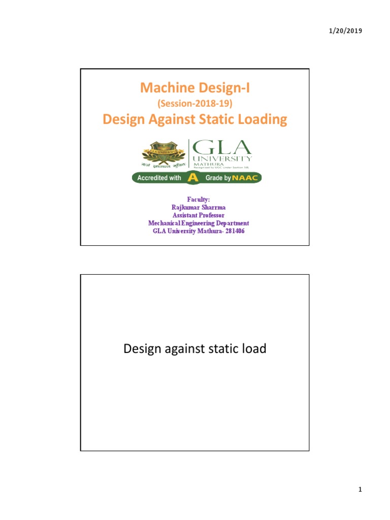 Design Against Static Load | PDF | Yield (Engineering) | Strength Of Materials