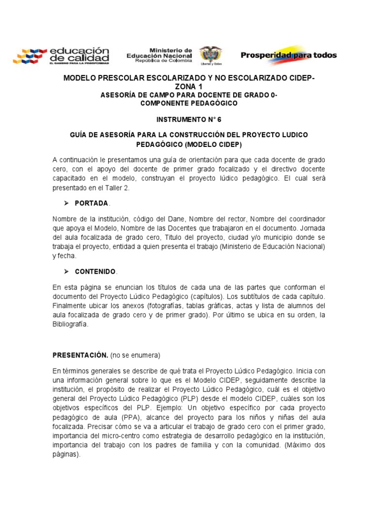 Elaboración de PLP | PDF | Educación de la primera infancia | Salón de ...