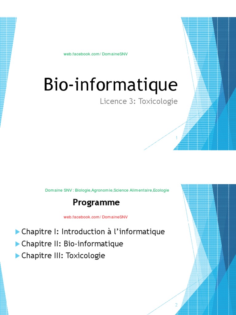 Cours Bio Informatique Partie 01 | PDF | Informatique | Mémoire (informatique)