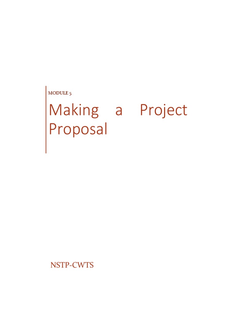 Project Proposal Guide for NSTP-CWTS | PDF | Implementation | Community