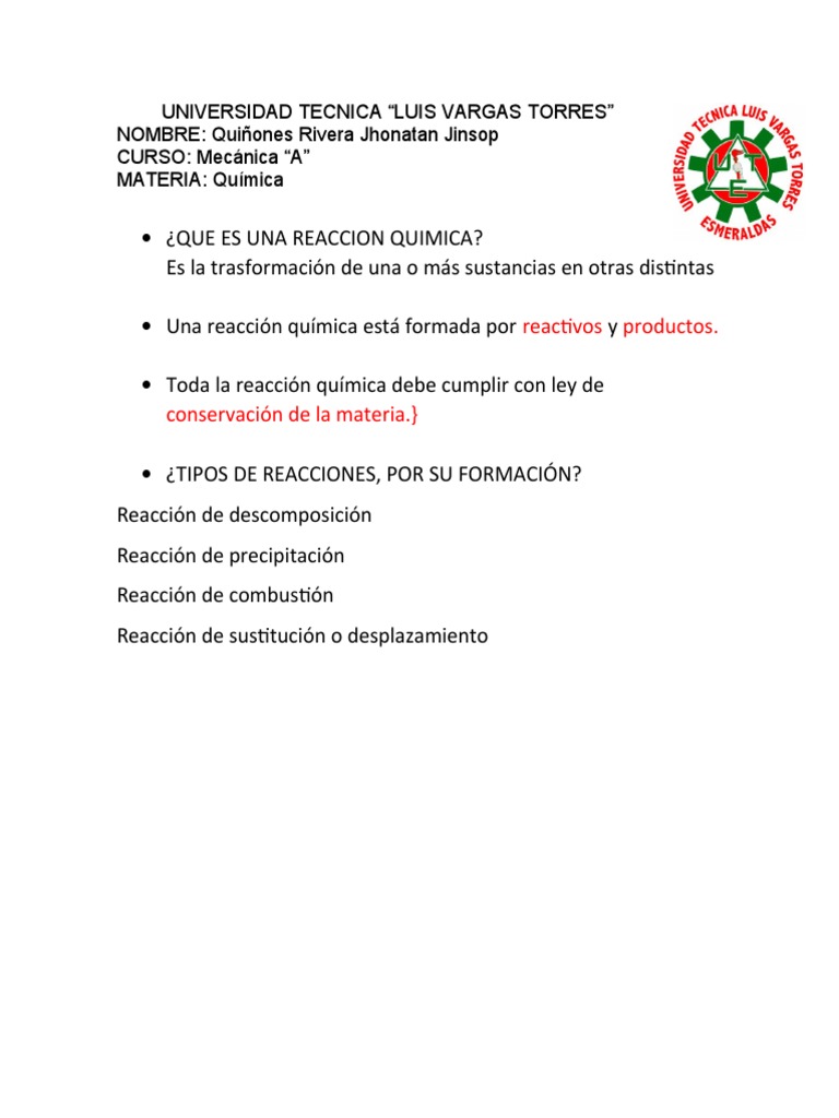 REACCION | PDF