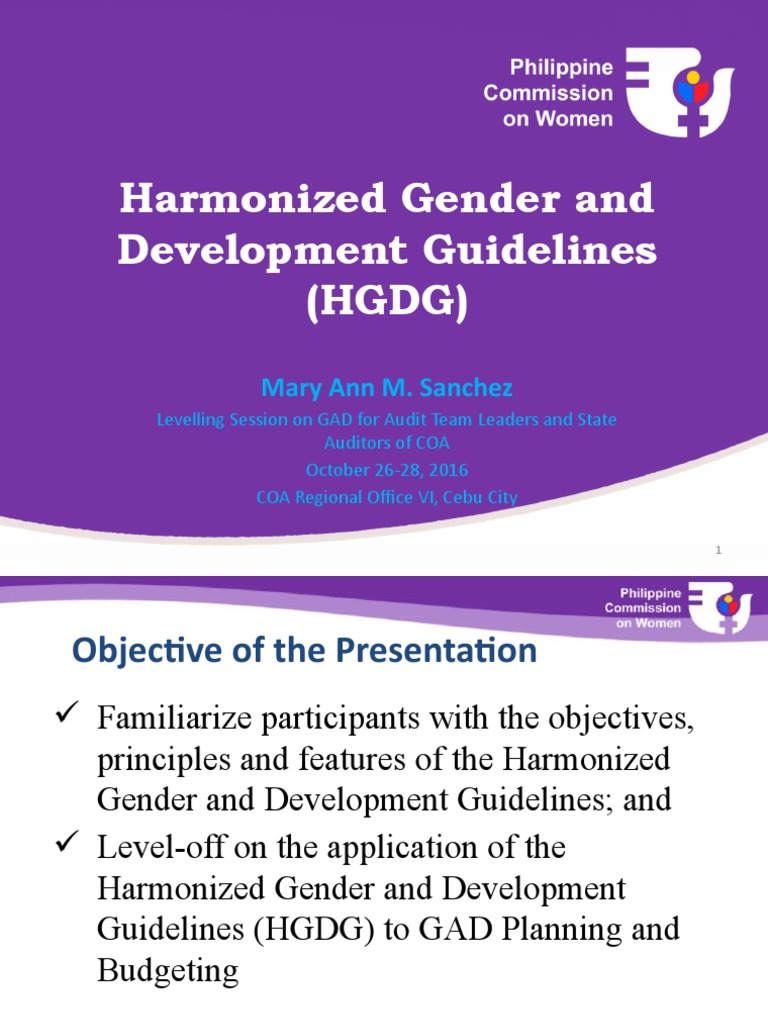 Harmonized Gender and Development Guidelines (HGDG) : Mary Ann M ...