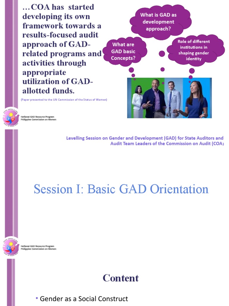 GAD Framework Orientation for Auditors | PDF | Gender | Gender Studies